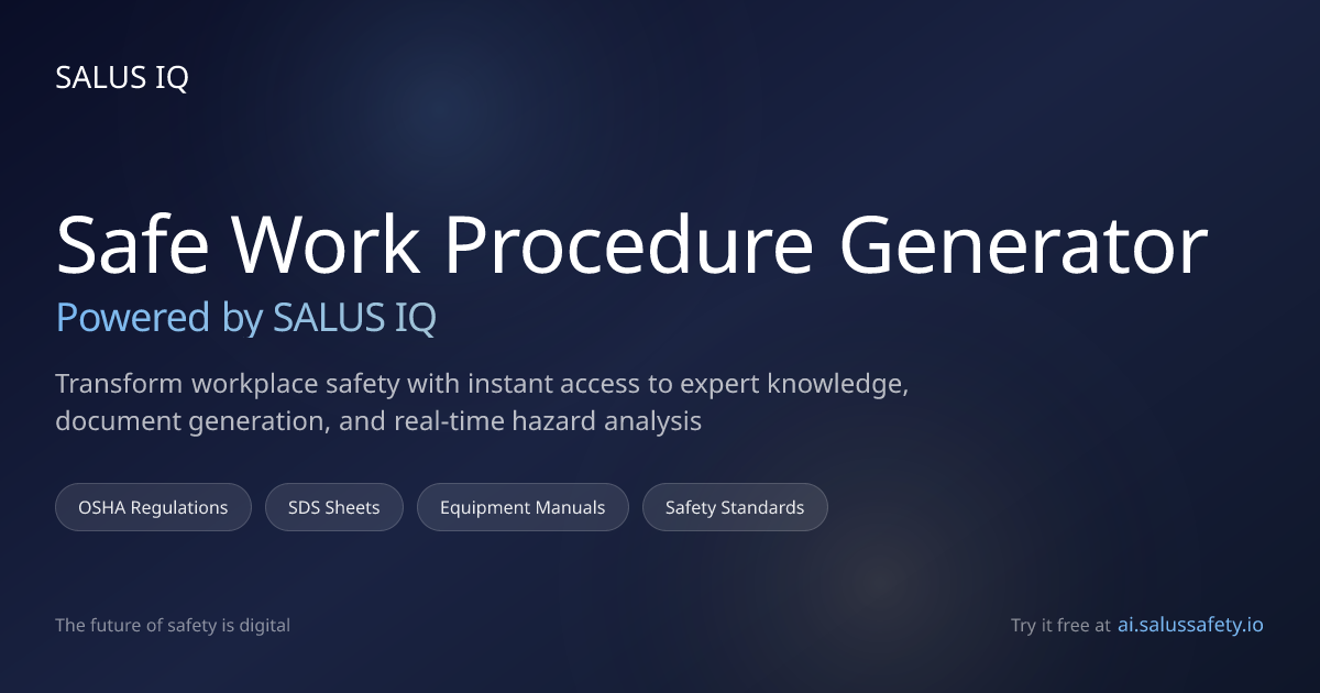 Safe Work Procedure Generator | SALUS IQ
