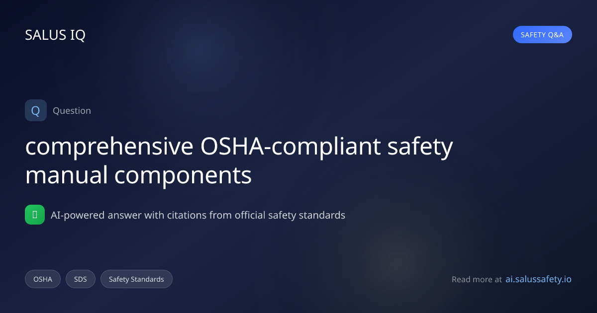 comprehensive OSHA-compliant safety manual components | SALUS IQ